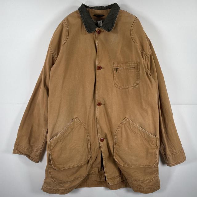 古着 90s/90年代 エルエルビーン L.L.Bean コート ハンティングジャケット ダック地 ライナー付き カバーオール 2XL  ブラウン メンズ