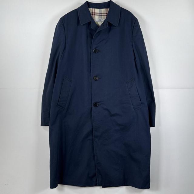 古着 80s/80年代 ヴィンテージ アクアスキュータム Aquascutum ステンカラーコート ロング ジャケット イングランド製 ネイビー