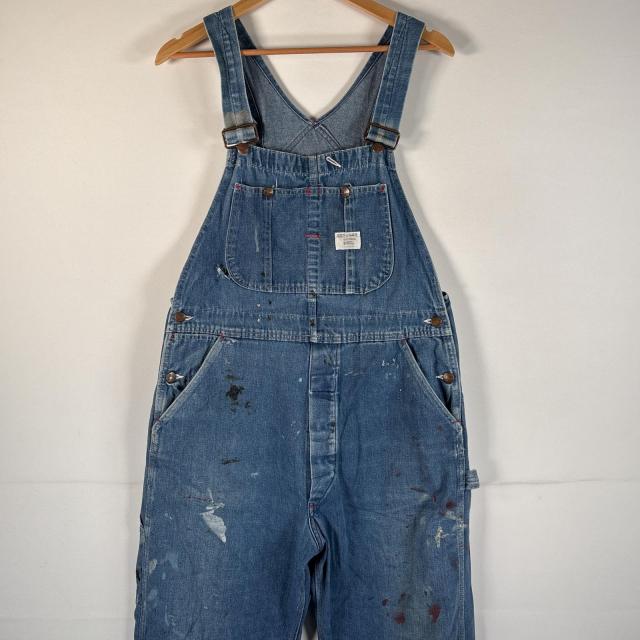 古着 70s/70年代 ヴィンテージ ビッグマック BIG MAC オーバーオール デニム ワーク ワンポイントロゴ ペインター ペイント  ブルー系