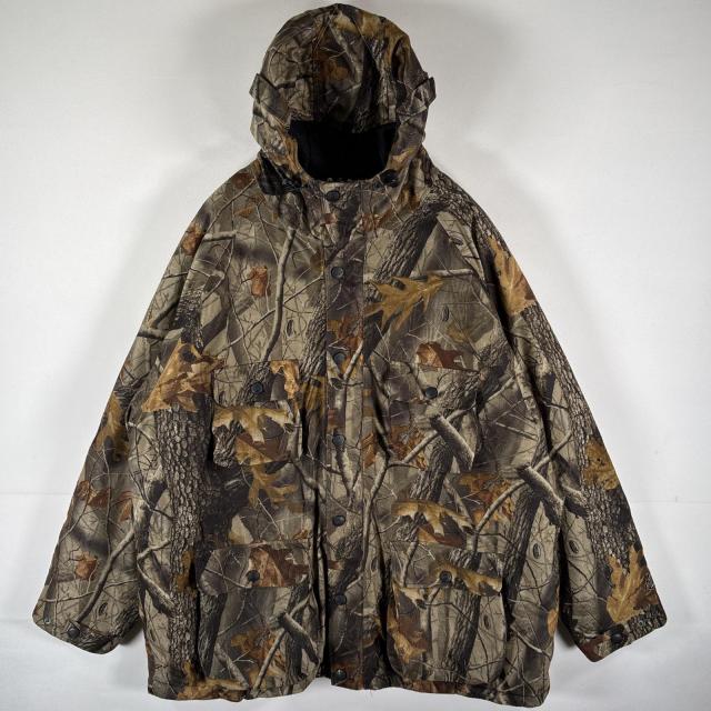 古着 ディッキーズ Dickies ワークジャケット リアルツリー フルジップ パーカー カバーオール 大きいサイズ XXL  ブラウン系 メンズ