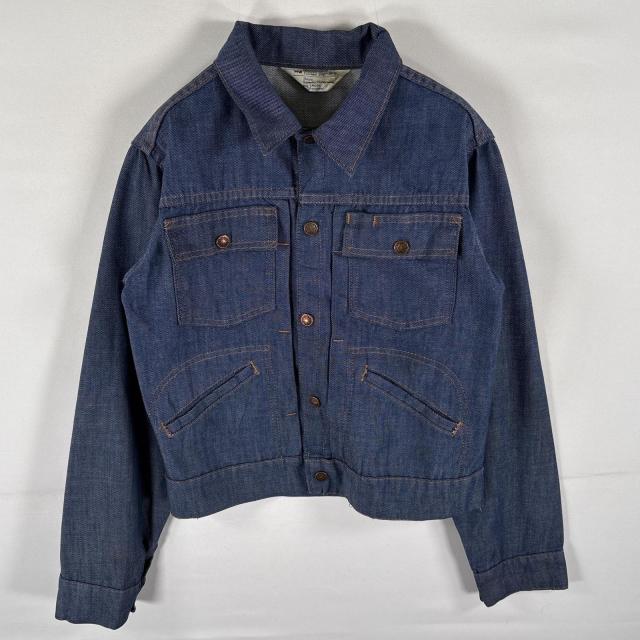 古着 70s/70年代 ヴィンテージ ジェーシーペニー JC Penney デニムジャケット バットダイデニム スナップボタン  濃紺 メンズ