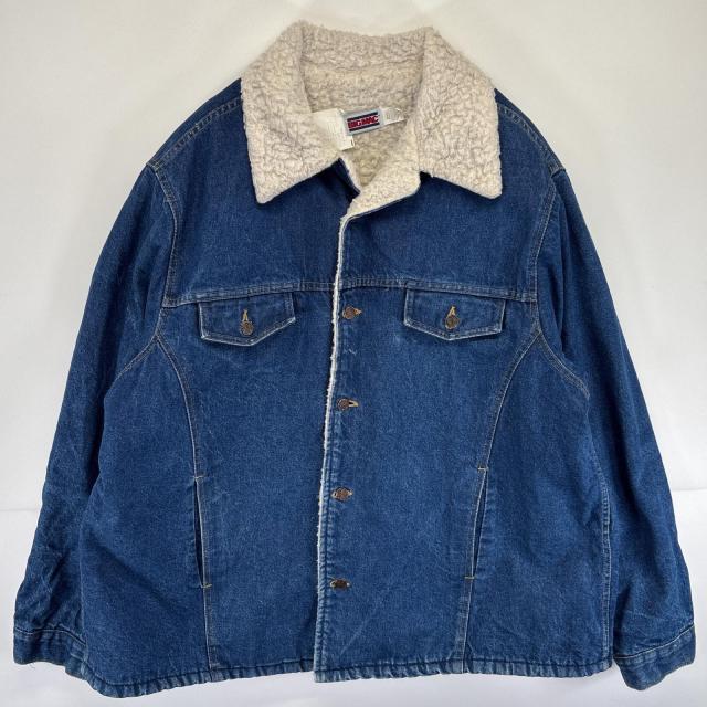 古着 80s/80年代 ヴィンテージ ビッグマック BIG MAC USA製 デニムジャケット 裏地ボア 大きいサイズ ジージャン  ブルー メンズ