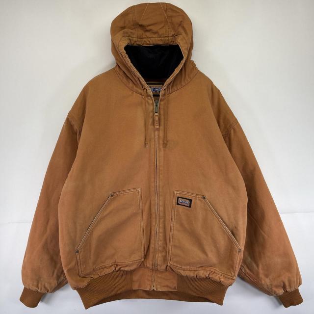 古着 ビッグスミス Big Smith ワークジャケット ダック 大きいサイズ アクティブジャケットタイプ パーカー 3XL  ベージュ系 メンズ