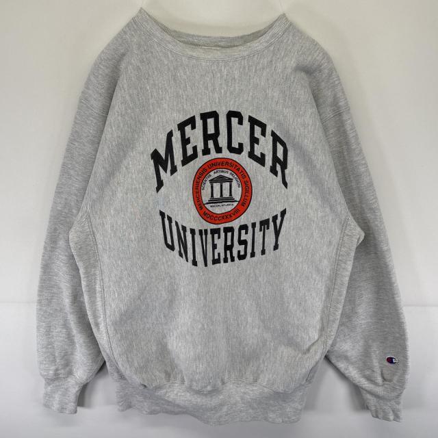 古着 90s/90年代 チャンピオン Champion USA製 スウェット リバースウィーブ トレーナー 三段プリント カレッジロゴ XXL  グレー