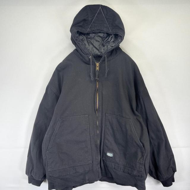古着 キー KEY ワークジャケット フルジップ パーカー ダック アクティブジャケットタイプ 2XL  ブラック メンズ