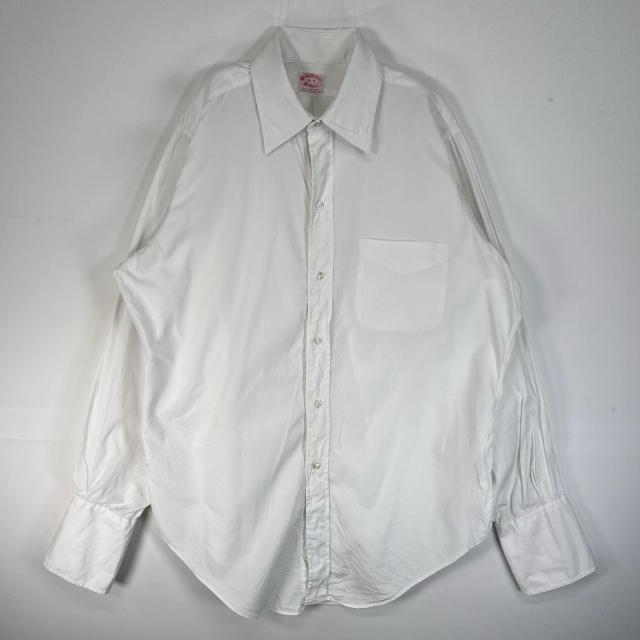 古着 50s〜60s/50年代〜60年代 ヴィンテージ ブルックスブラザーズ Brooks Brothers 長袖シャツ Makers カフス 6ボタン L  ホワイト
