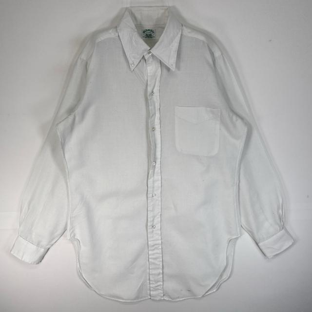 古着 50s〜60s/50年代〜60年代 ヴィンテージ ブルックスブラザーズ Brooks Brothers 長袖シャツ Makers 6ボタン 胸ポケ  ホワイト 無地