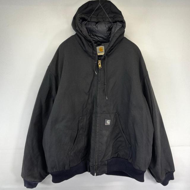 古着 カーハート Carhartt ワークジャケット アクティブジャケット 中綿 キルティングライナー 大きいサイズ 2XL  ブラック系 メンズ