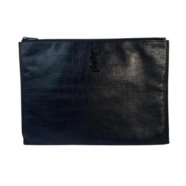 SAINT LAURENT サンローラン  クラッチバッグ ブラック 【中古】 レディース