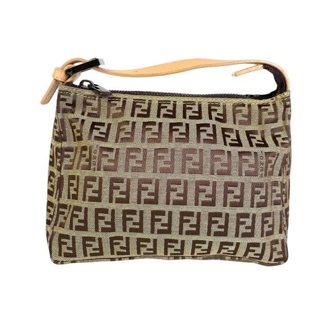 FENDI フェンディ ズッキーノ ハンドバッグ キャンバス ベージュ 【中古】 レディース