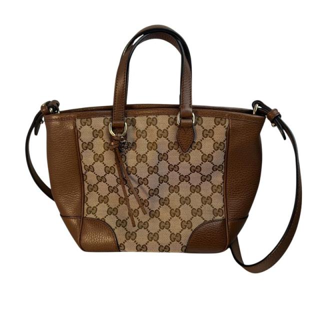 GUCCI グッチ  ハンドバッグ GGキャンバス ブラウン 【中古】 レディース