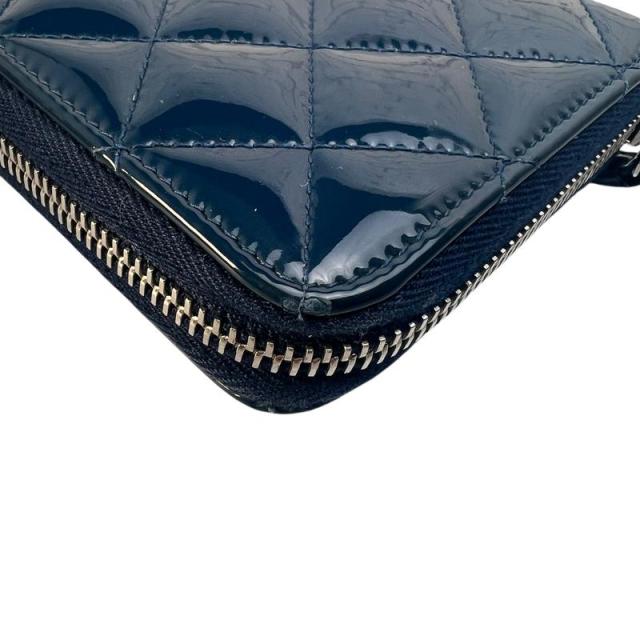 CHANEL シャネル ココマーク 長財布 パテントレザー ブルー 【中古