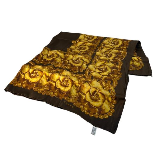 CHANEL シャネル  スカーフ シルク ブラウン 【中古】 レディース