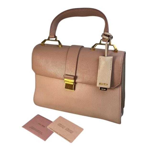 MIUMIU ミュウミュウ  ハンドバッグ レザー ピンク 【中古】 レディース