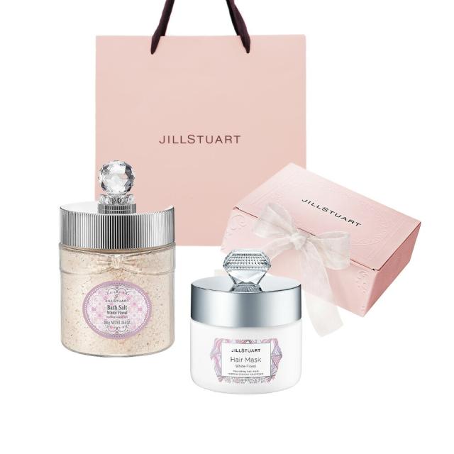 【国内正規品】 JILLSTUART/ジルスチュアートホワイトフローラル バスソルト＆ ヘアマスク ホワイトフローラル ギフトセット 誕生日 プレゼント ギフト ショッパー付き  贈り物  ラッピング済