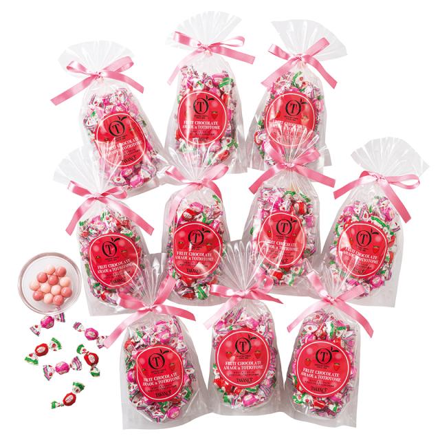 公式 新宿高野 シェアあまおう＆とちおとめチョコレートSP10入（ピーチ柄ラッピング袋付）