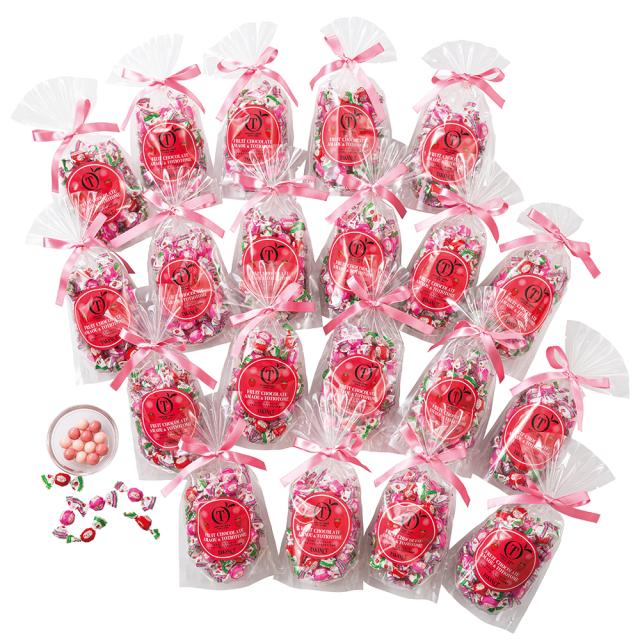 公式 新宿高野 シェアあまおう＆とちおとめチョコレートSP20入（ピーチ柄ラッピング袋付）