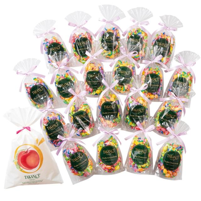 公式 新宿高野 シェアフルーツチョコレート20入 #29100（ピーチ柄ラッピング袋付）ギフト スイーツ お菓子 洋菓子 個包装 プチギフト プレゼント 高野フルーツ 大量 ばらまき スイーツ 内祝い  お配り 卒業 入学 お歳暮 御歳暮 冬ギフト ご褒美 自分用