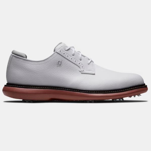 FootJoy Traditions Blucher Golf Shoes White/Brick フットジョイ トラディションズ ブルーチャー ゴルフ シューズ 57946