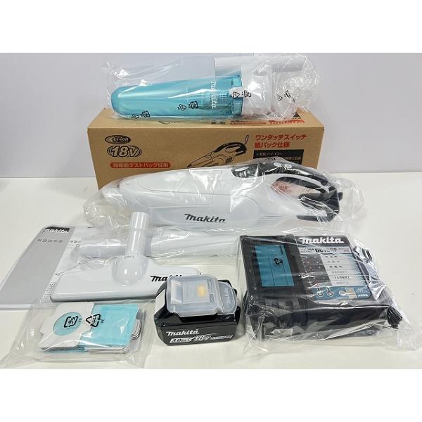 【送料無料】★サイクロン付き■マキタ 18V3.0Ah クリーナー CL182FD白+充電器+電池BL1830B＋サイクロンセット【コードレス掃除機】◎充電式クリーナ 紙パック