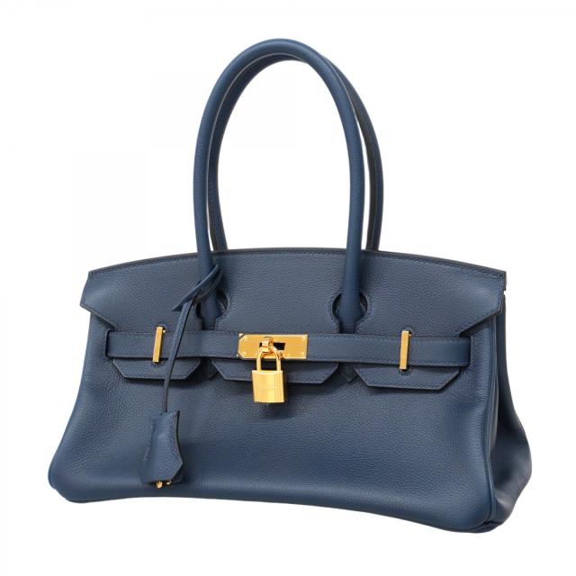 ★最終価格★SALE【5hb1706-e-g】エルメス ショルダーバッグ ショルダーバーキン29 トゴ ブルーインディゴ ゴールド金具 K刻印【中古】レディース