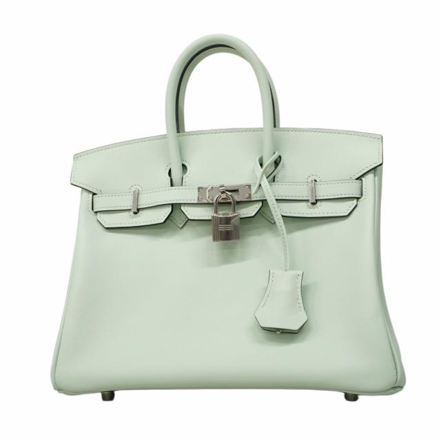 ★SALE【5ib2209-e-g】エルメス ハンドバッグ バーキン25 スイフト ヴェールペパーミント シルバー金具 K刻印【中古】レディース