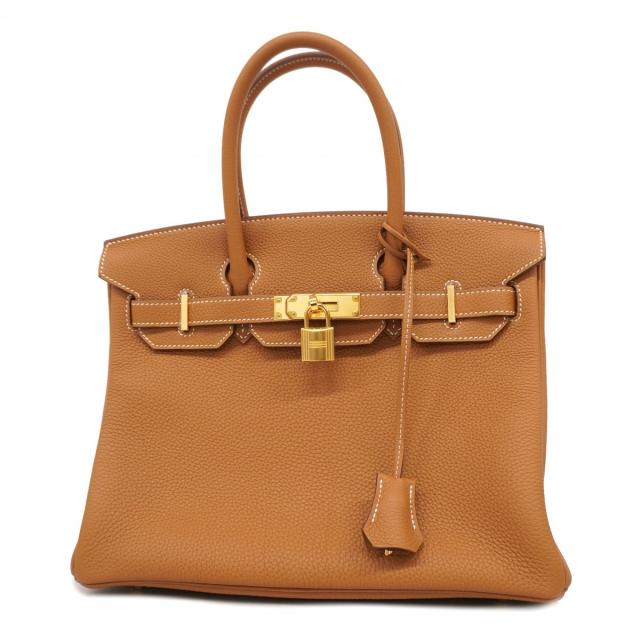 【5oe4969-g-h】エルメス ハンドバッグ バーキン30 トゴ ゴールド ゴールド金具 B刻印【中古】レディース
