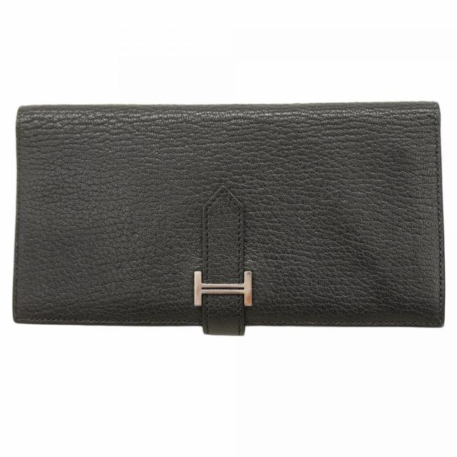 ★SALE【5pa0162-h】エルメス 長財布 ベアンスフレ シェブルミゾル ブラック シルバー金具 B刻印【中古】メンズ レディース ユニセックス