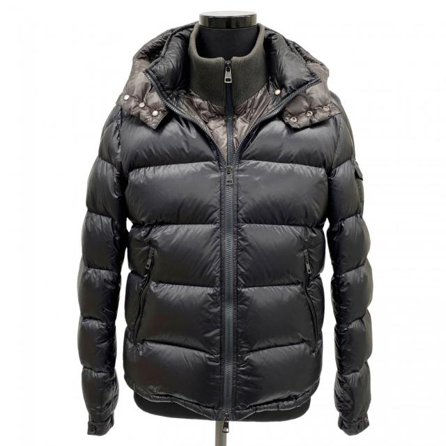 【5apo0020】モンクレール ダウンジャケット 2 ブラック ナイロン ダウン フェザー 320914031505　53029【中古】メンズ