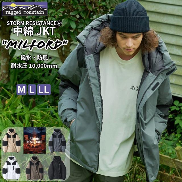 MILFORD 切替 中綿 ジャケット 撥水 防風 耐水圧10,000mm RAGGED MOUNTAIN ラギッドマウンテン 冬 防寒 メンズ ユニセックス 中綿ジャケット ウインドブレーカー レディース  切替 アウター M L XL  暖 防寒着 ブランド アウトドア OUTDOOR アウトドアブランド