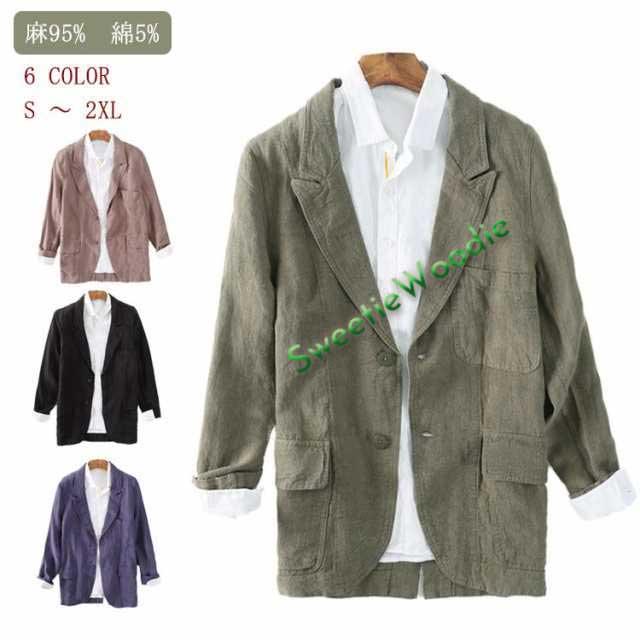 麻ジャケット 夏 用 メンズ 麻 ジャケット 綿麻 ジャケット ストライプ リネン ジャケット テーラードジャケット メンズ サマージャケット カジュアルジャケット 麻 羽織 涼しい メンズ 無地 シンプル 春 夏 秋服 アウター 紳士服 カジュアルスーツ
