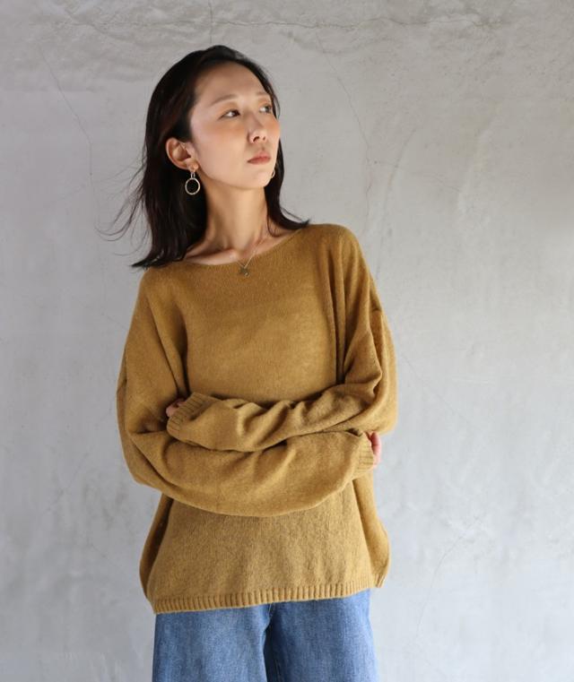 nacnarumade ニット セーター シアー トップス 秋冬 冬 秋 日本製 レディース モヘアタッチ ウール クルーネック 長袖 薄手 五泉ニット タムヤーンシア—ニット nacnarumade ニット セーター シアー トップス 秋冬 冬 秋 日本製