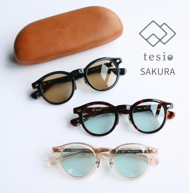 tesio テシオ SAKURA サクラ | おしゃれ サングラス おしゃれ 眼鏡 おしゃれ めがね 日本製 メガネ 谷口眼鏡 老舗めがね クラウンパント アセテート ガラスレンズ 男女兼用