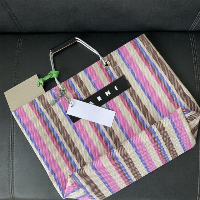 マルニ フラワーカフェ MARNI FLOWER CAFE ストライプ トートバッグ マルニ マーケット MARUNI バッグ PVC トート ...