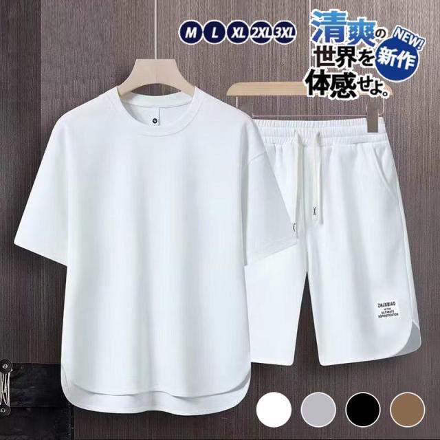 セットアップ メンズ 半袖 夏 大きいサイズ ジャージト 上下セット Tシャツ ハーフパンツ ショートパンツ 半袖 ルームウェア 部屋着 ゆったり 夏服 n1