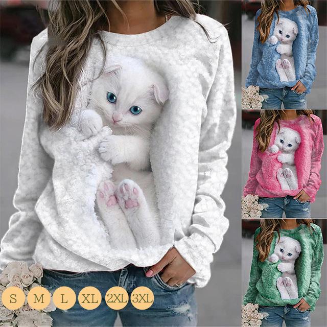 夏新作 トップス トップス レディース 猫 S-3XL 体型カバー お尻隠し 長袖 ミドル丈 無地 ショット 通勤 カジュアル 大人可愛い 婦人服 送料無料 n2