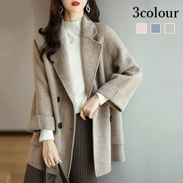 コート レディース ミドル丈 アウター 春秋冬 ノーカラーコート 大きいサイズ シンプル 長袖 トレンチコート 着痩せ 上品 通勤 体型カバー