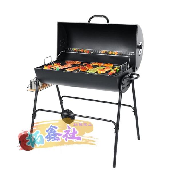 BBQ大バーベキュー キャスター2個 木炭 蒸し焼き アメリカのポータブルグリル エナメル炉本体 グリル ファッション 高温耐性 屋外 バーベキューラック バーベキ