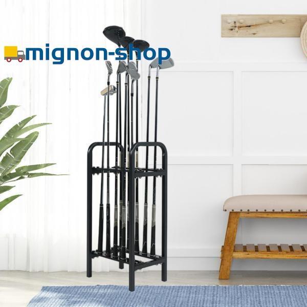 ゴルフクラブラック ゴルフクラブスタンド 滑り止め クラブ10本用 フロアディス