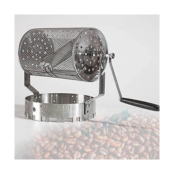 豆焙煎機 豆のベーキングメーカー エスプレッソ焙煎機 ステンレス鋼製コーヒーロースター 家庭用コーヒーベーキング用ハンドル付きコーヒーロースター機械 手動