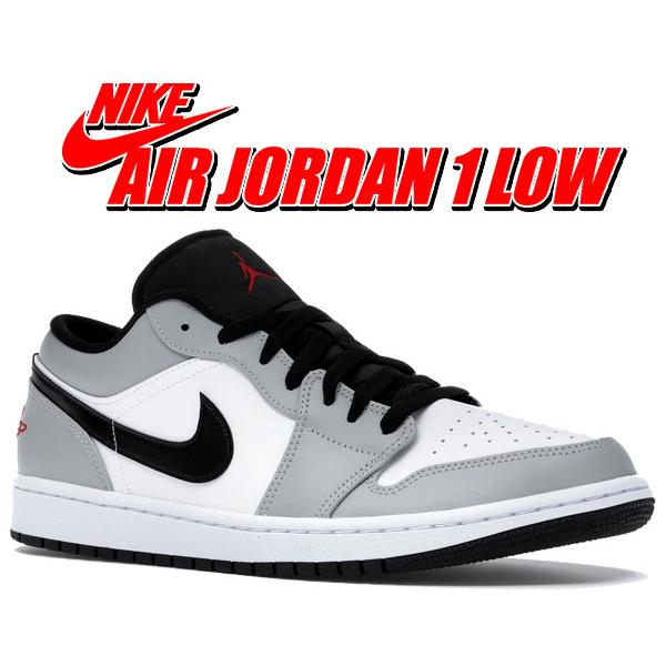 ナイキ エアジョーダン 1 ロー NIKE AIR JORDAN 1 LOW lt smoke grey/gym red-white 553558-030 ライトスモーク グレー ホワイト レッド スニーカー AJ1 ロー