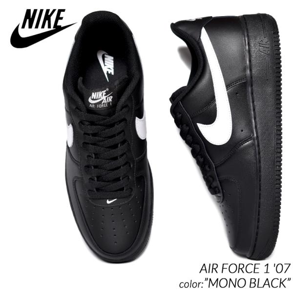 NIKE AIR FORCE 1 07 MONO BLACK ナイキ エアフォース スニーカー ( 黒 ブラック 白 ホワイト メンズ レディース ウィメンズ FZ0627-010 )