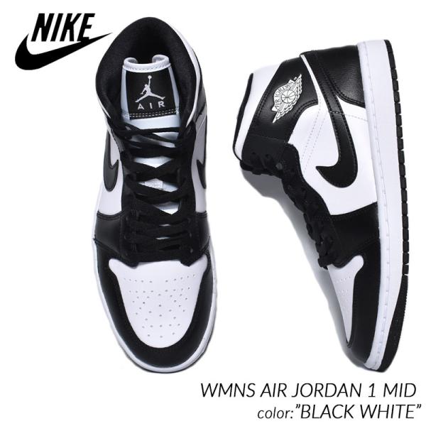 NIKE WMNS AIR JORDAN 1 MID BLACK WHITE  ナイキ ウィメンズ エア ジョーダン 1 ミッド スニーカー ( 黒 ブラック 白 ホワイト panda パンダ DV0991-101 )