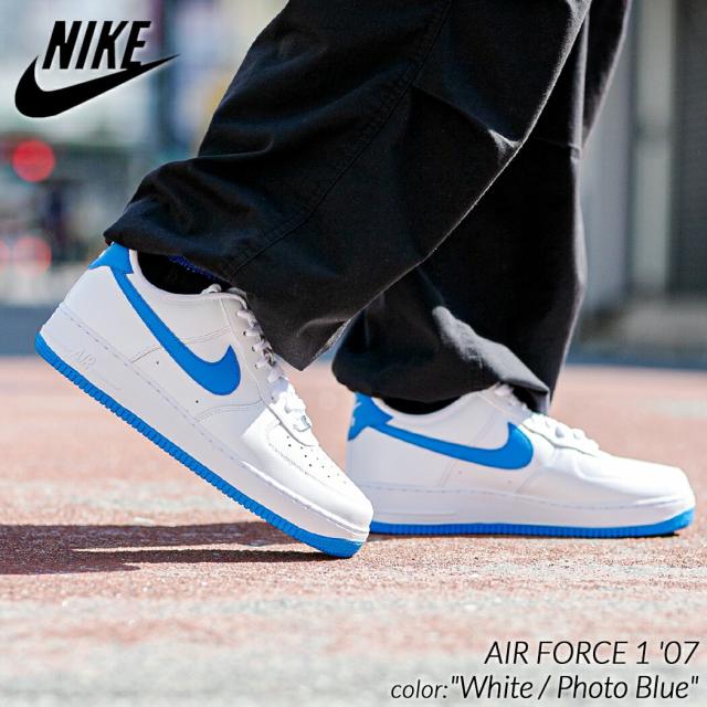 NIKE AIR FORCE 1 07 White / Photo Blue ナイキ エアフォース スニーカー ( 白 青 ホワイト ブルー FJ4146-103 )