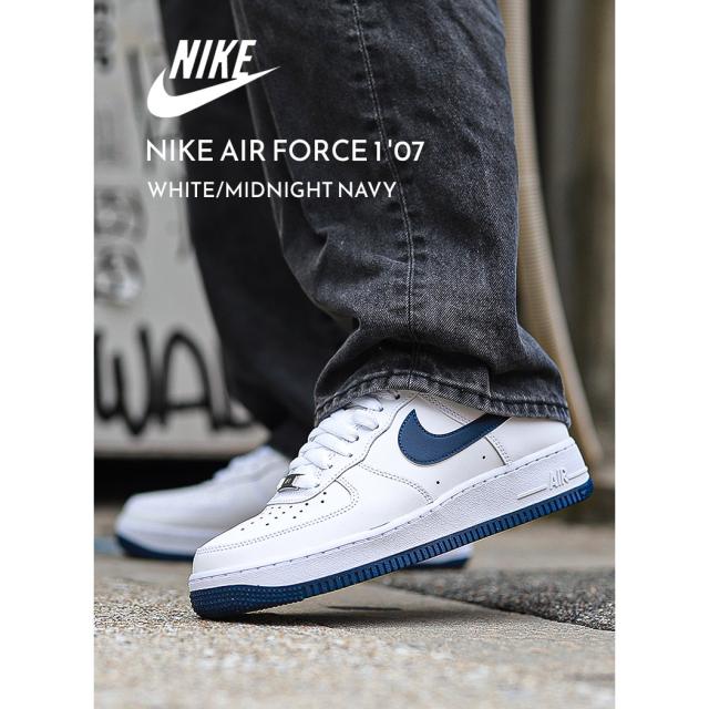 NIKE AIR FORCE 1 07 WHITE/MIDNIGHT NAVY ナイキ エアフォース ロー スニーカー ( 白 ホワイト 紺 ネイビー メンズ FJ4146-104 )