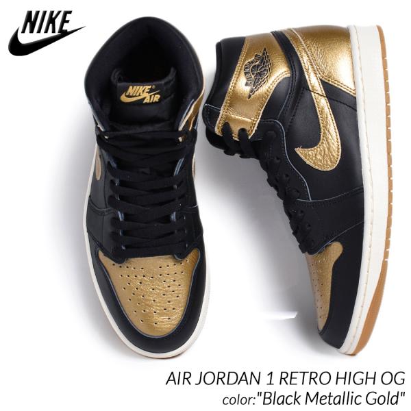 NIKE ナイキ エア ジョーダン レトロ ハイ スニーカー AIR JORDAN 1 RETRO HIGH OG Black llic Gold ( メタリックゴールド DZ5485-071 )