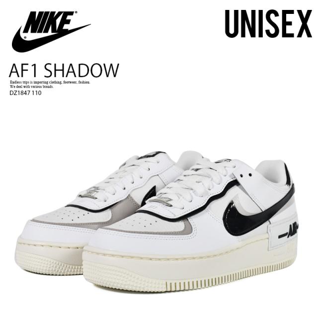 NIKE (ナイキ) W AF1 SHADOW (ウィメンズ エア フォース 1 シャドウ) レディース ローカット スニーカー フットウェア シューズ バッシュ 普段使い カジュアル ストリート WHITE/OFF NOIR/COLLEGE GREY 白 (ホワイト/ブラック/グレー) DZ1847-110 DZ1847 110