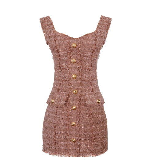 夏用のレディースワンピース、ウエストを絞ってほっそり見せる、ストラップ付きミニ丈ワンピース