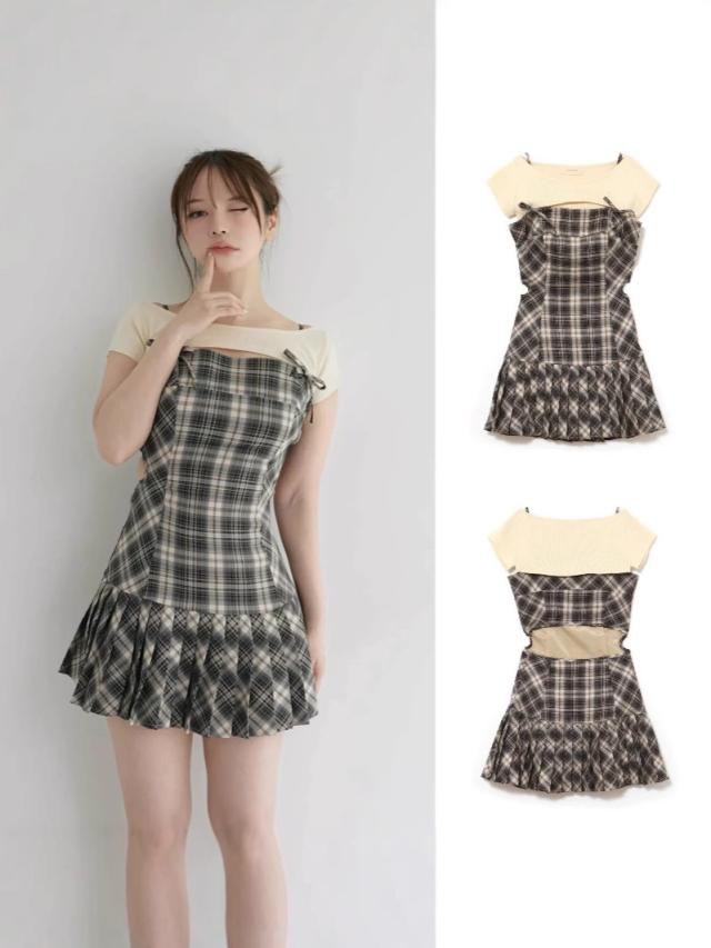 andmary Karen check mini dress アンドマリー ワンピース ドレス