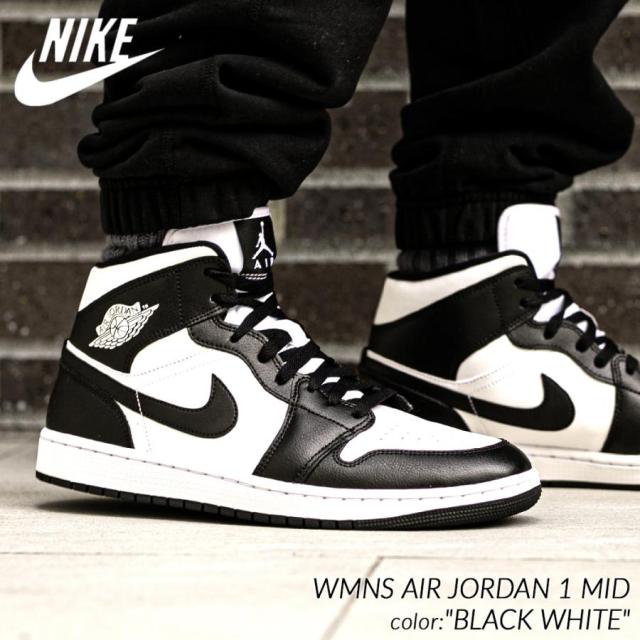NIKE WMNS AIR JORDAN 1 MID BLACK WHITE ナイキ ウィメンズ エア ジョーダン 1 ミッド スニーカー ( 黒 ブラック 白 ホワイト panda パンダ DV0991-101 )